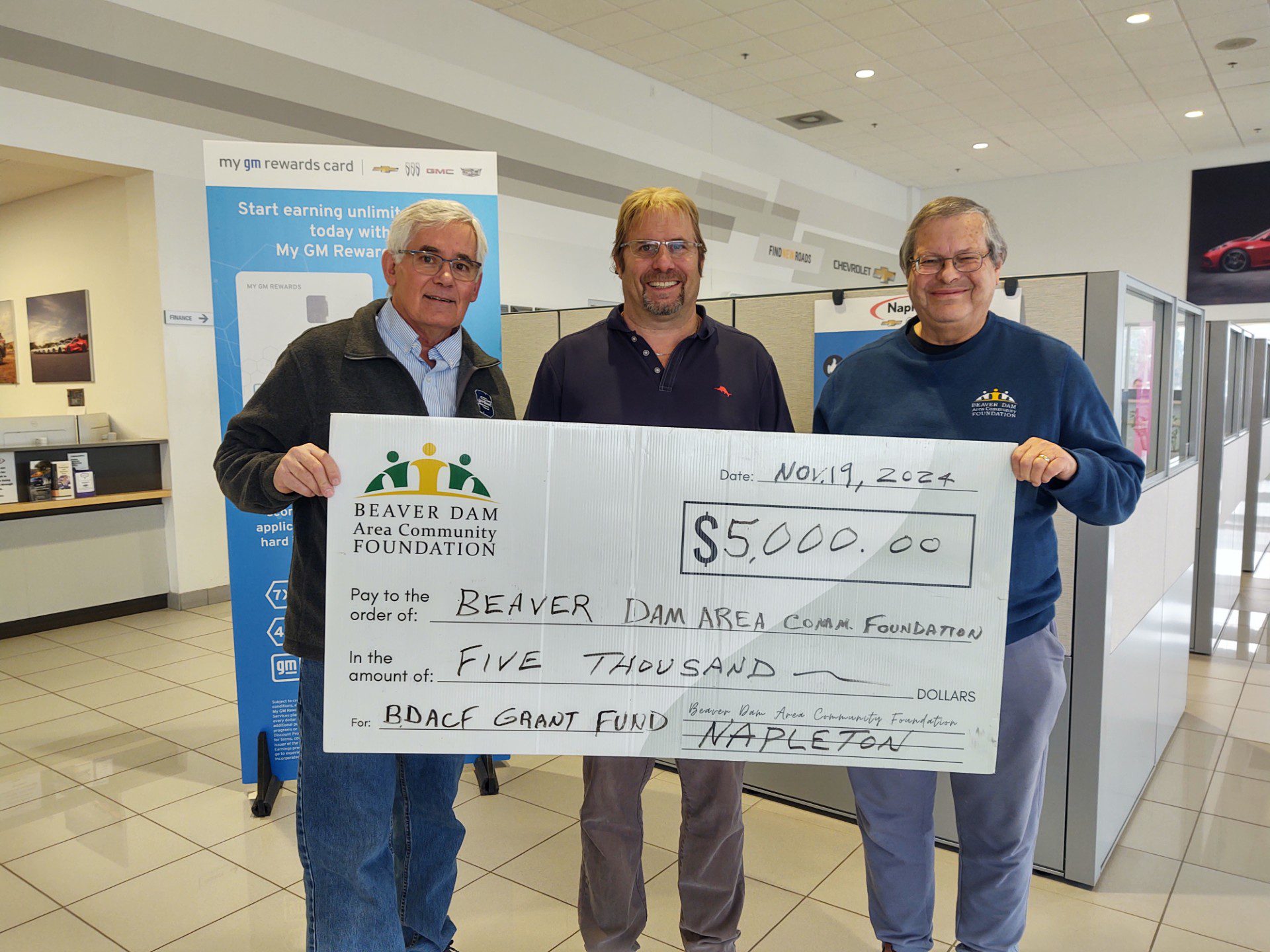 BDACF Receives Donation From Napleton | Daily Dodge
